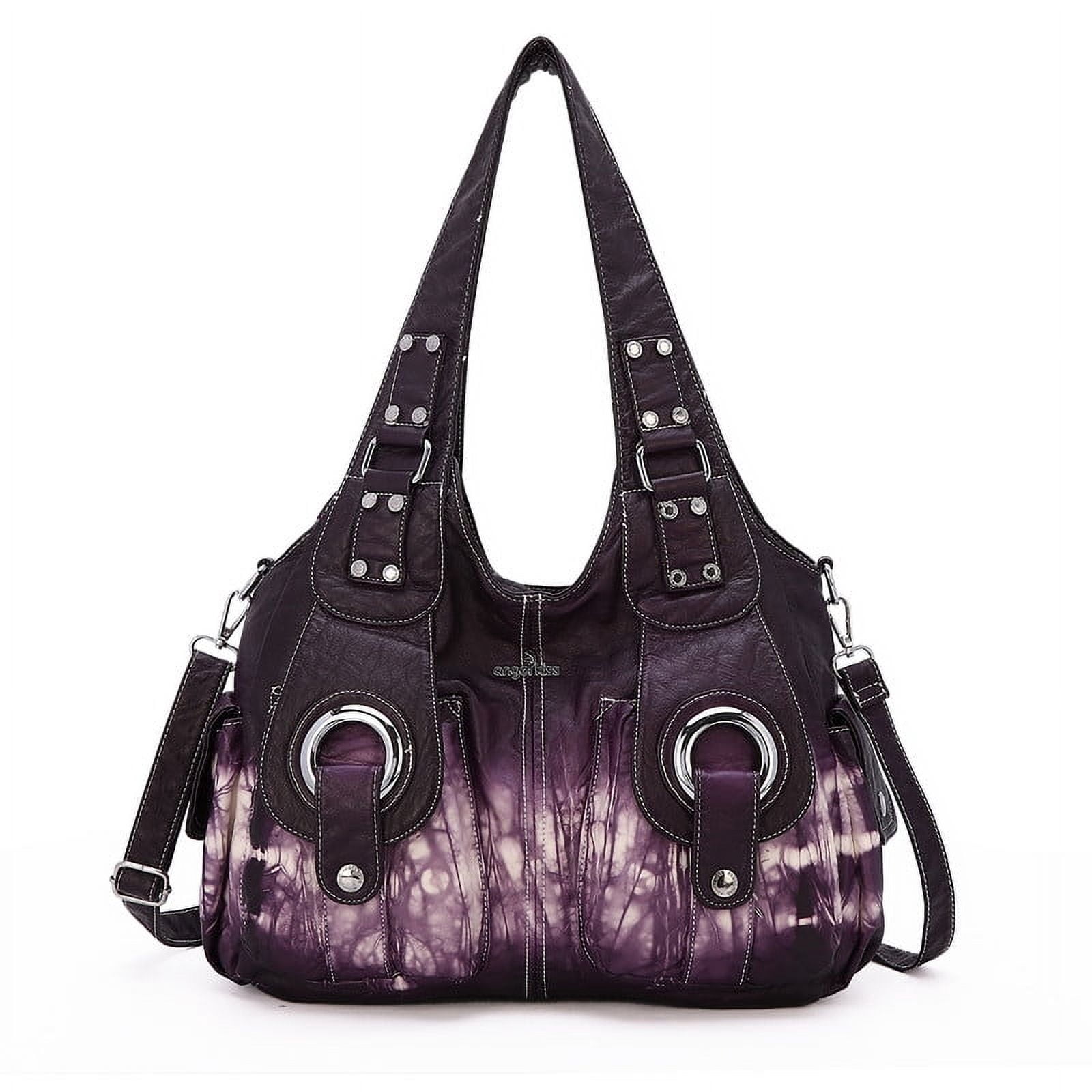 Angel Kiss Women PU Diagonal Straddle Handbag Multi Pocket Soft ...