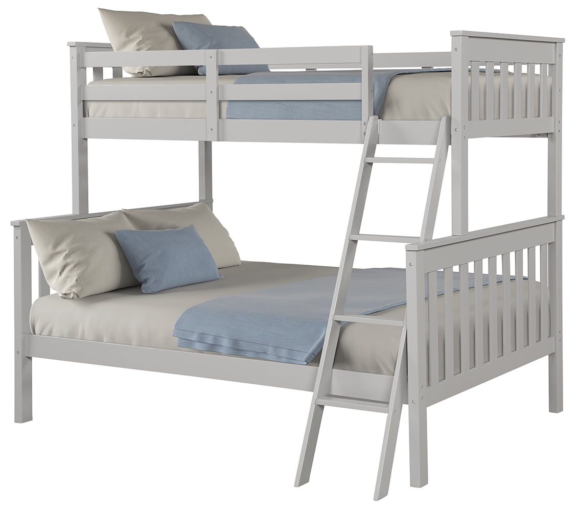 Angel Line Hudson Twin over Full Bunk Bed, Gray - Walmart.com