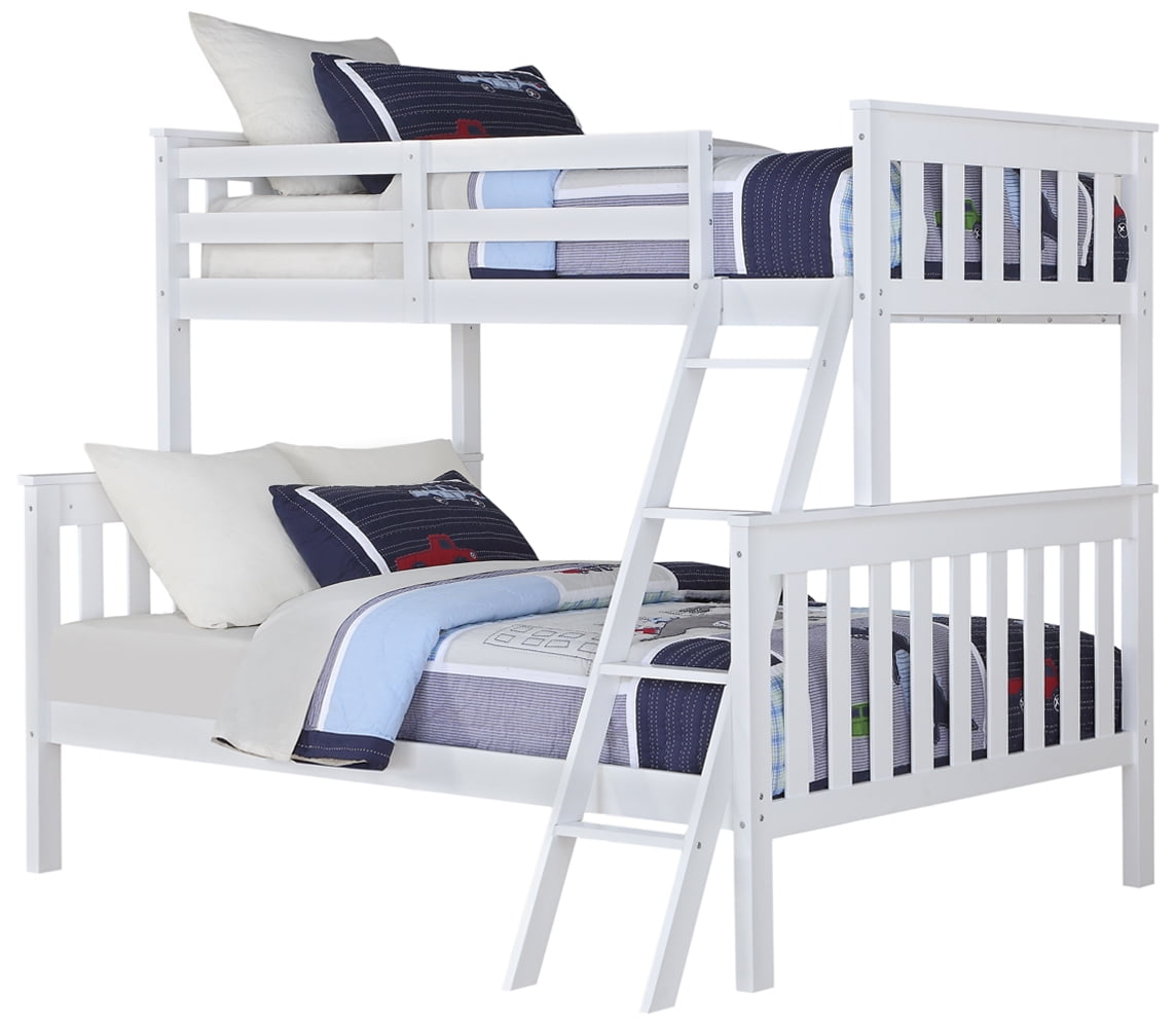 Angel Line Hudson Twin over Full Bunk Bed, White - Walmart.com