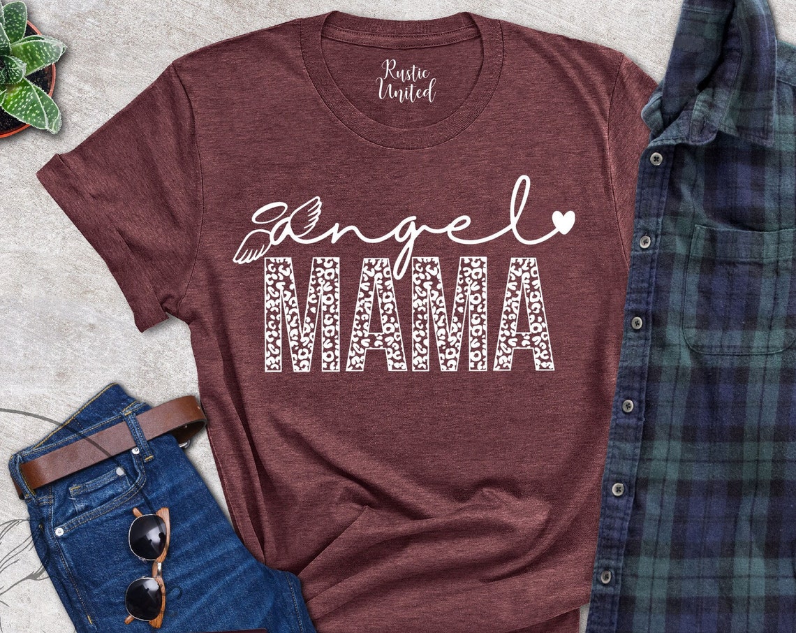 Angel Mama Shirt, Memorial Shirt Gift, Mother Loss Shirt, Mom In Heaven ...