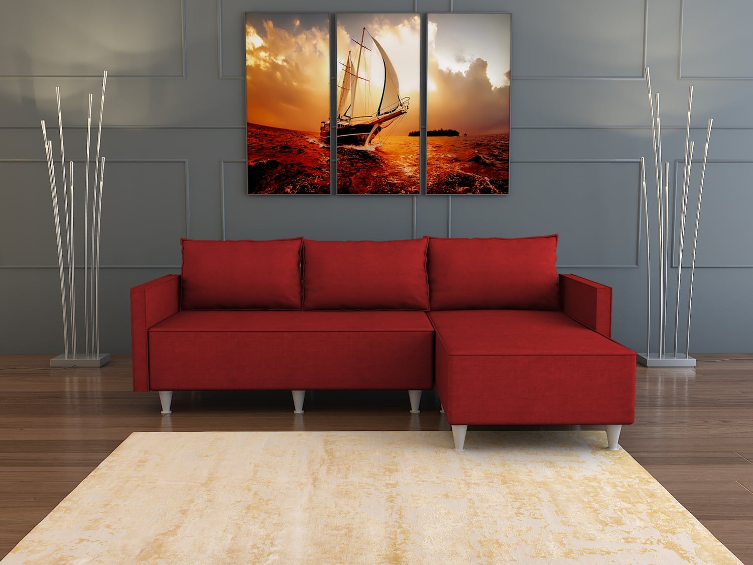 Angel Metal Frame Semi Firm Seat Sectional,Easy to assemble Sectional ...