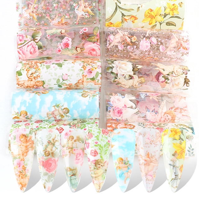 Angel Nail Art Foil Transfer Stickers Flower Nail Art Films Nail Art ...