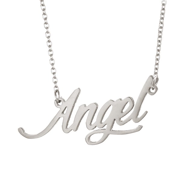Angel Name Pendant Nameplate Necklace Stainless Steel Jewlery ...