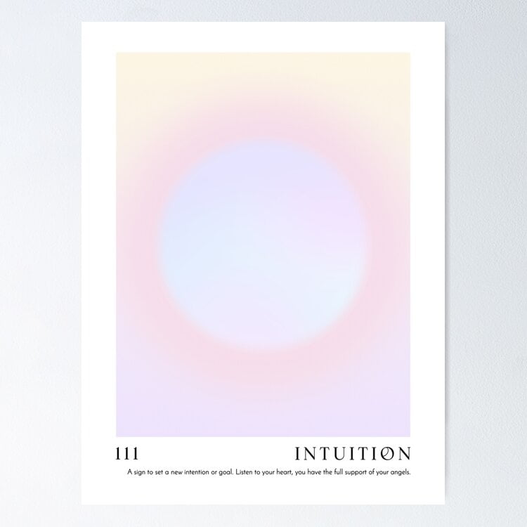 Angel Number 111 - Intuition - Pastel Aura UNFRAMED Poster, 18x24 ...