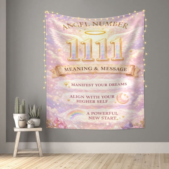 Angel Number 1111 Manifest Your Dreams Tapestry Indian Wall Hanging ...