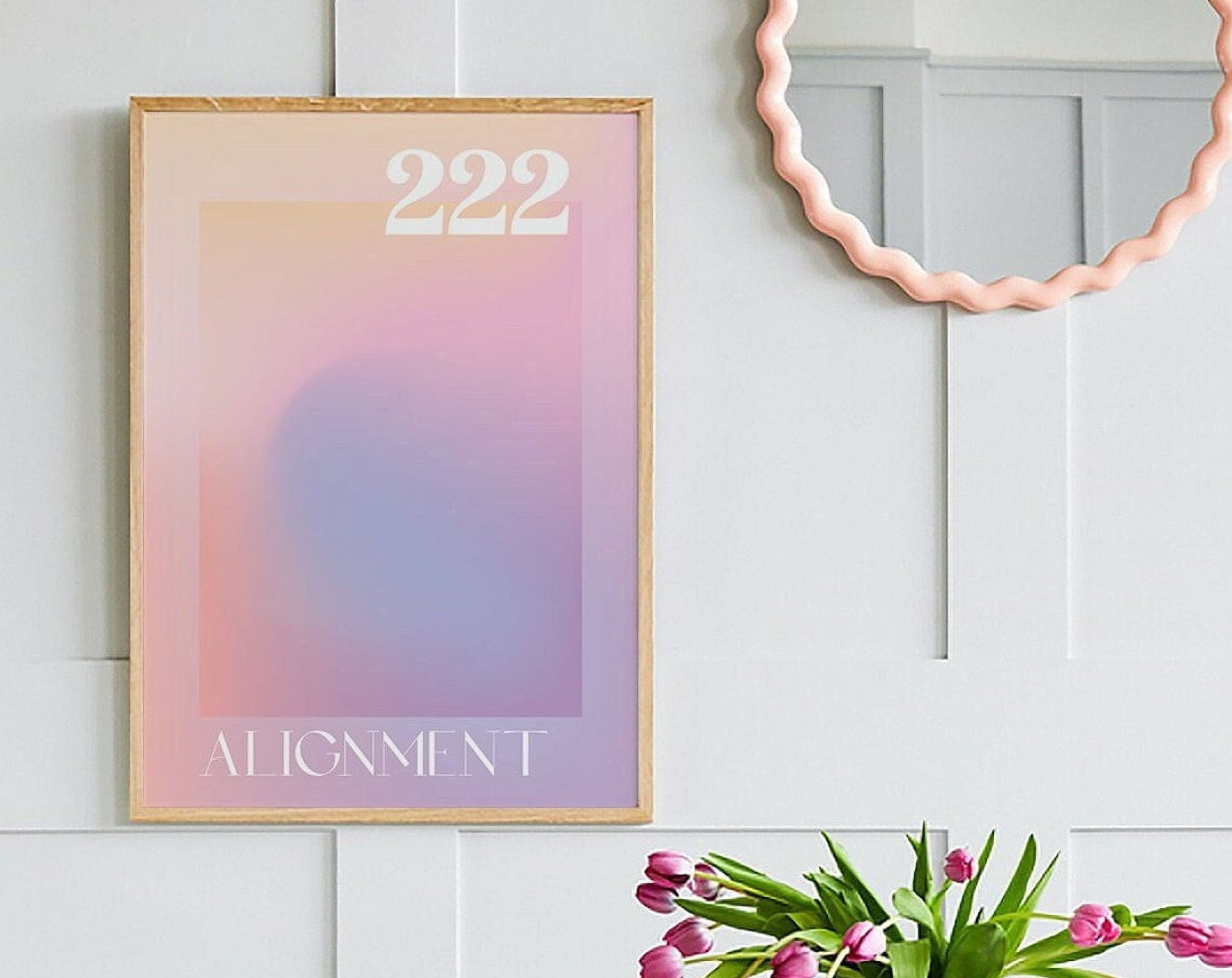 Angel Number 222 Alignment Print, Art, Spiritual Manifestation Gradient ...