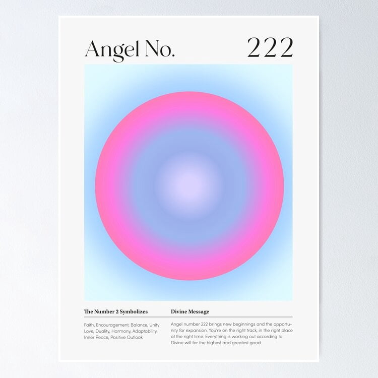 Angel Number 222 Aura UNFRAMED Poster UNFRAMED Poster, 24x36 - Walmart.com