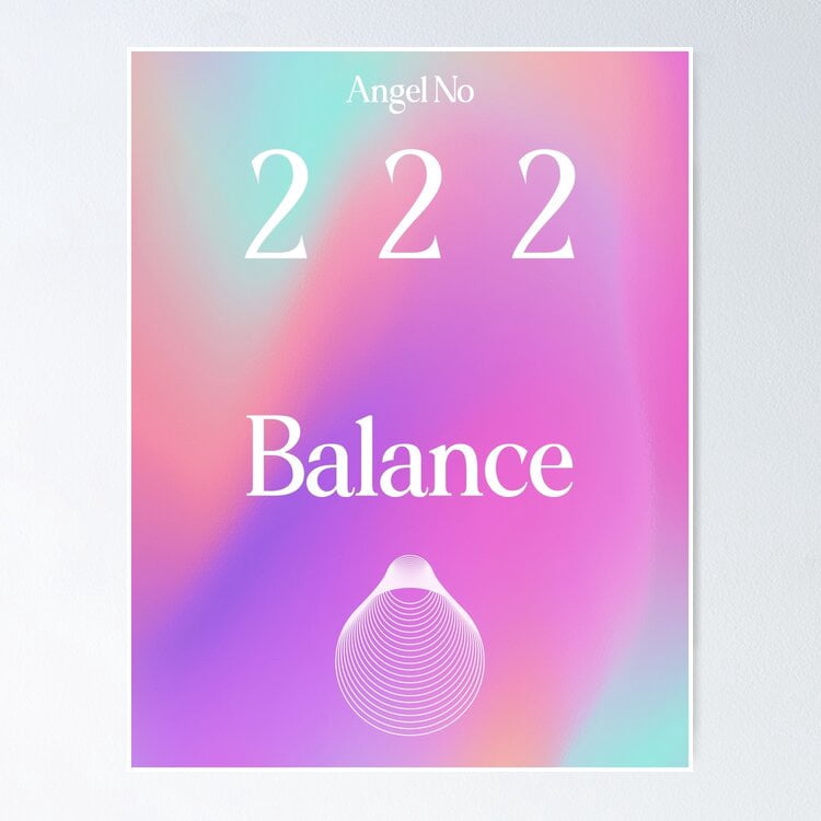 Angel Number 222 Gradient Aura Energy Spiritual, Manifestation Wall Art ...