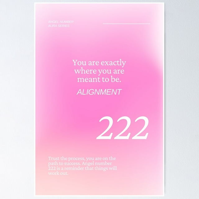 Angel Number 222 Pink Aura UNFRAMED Poster, 24x36 - Walmart.com
