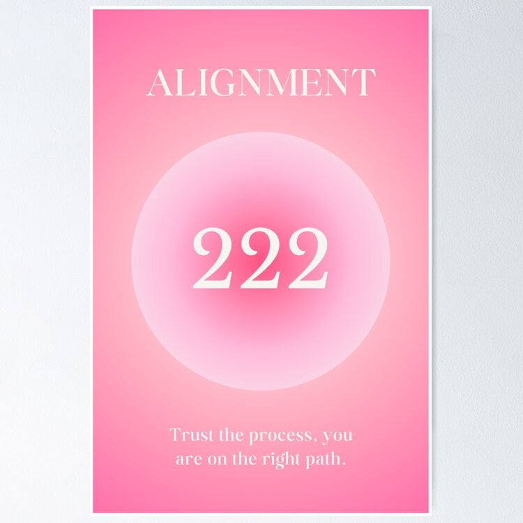 Angel Number 222 Pink Aura UNFRAMED Poster, 8x12 - Walmart.com