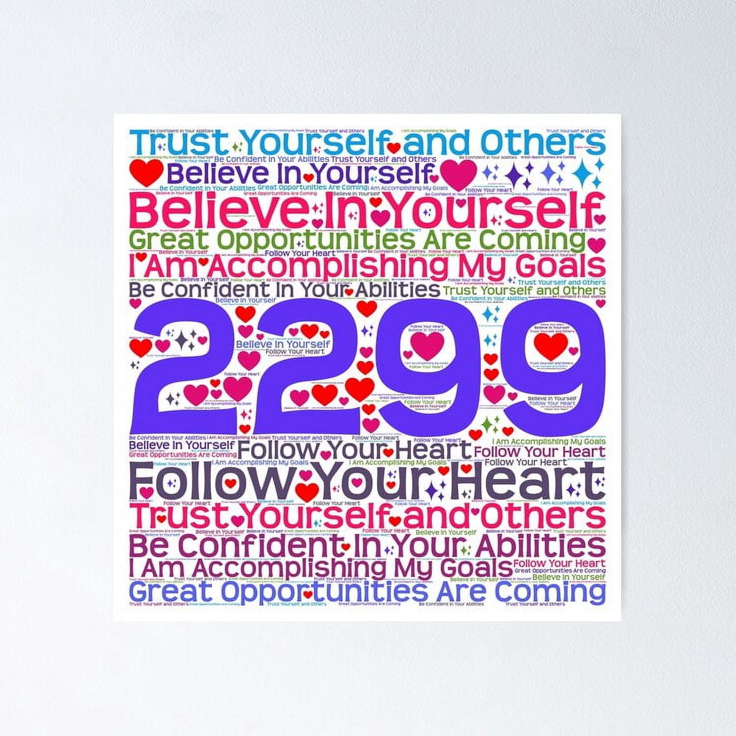 Angel Number 2299 Follow Your Heart Trust UNFRAMED Poster, 18x24 ...
