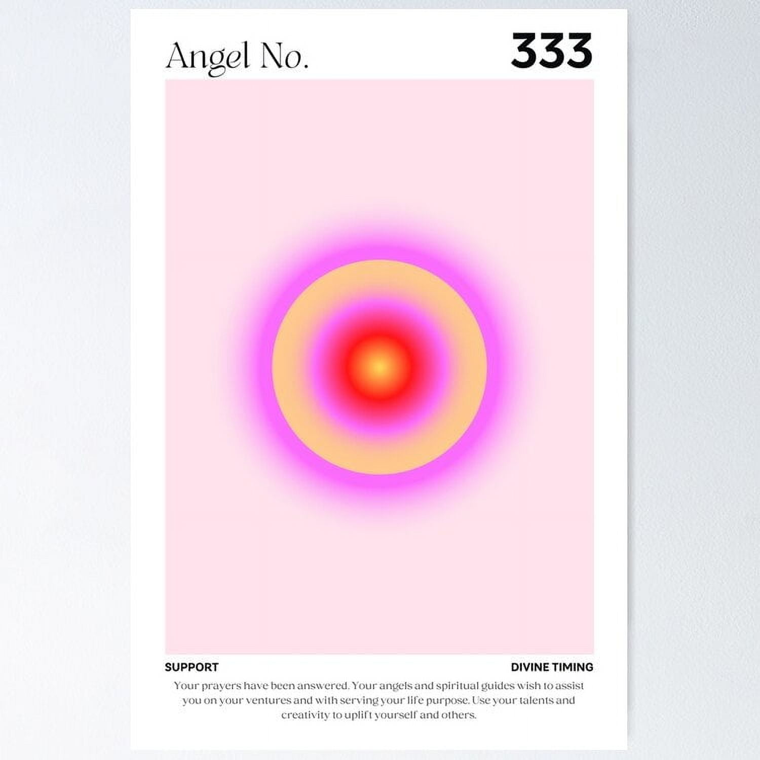 Angel Number 333 Aesthetic Aura Gradient UNFRAMED Poster, 12x18 ...