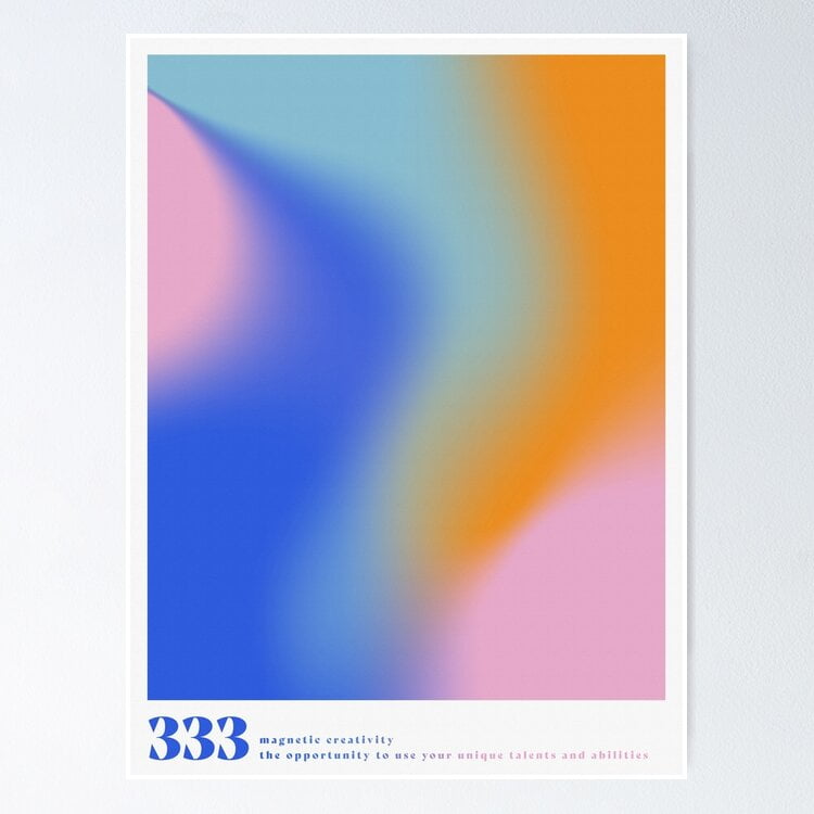 Angel Number 333 Art Print UNFRAMED Poster, 16x24 - Walmart.com