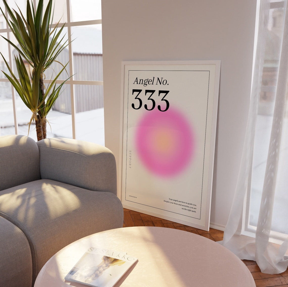 Angel Number 333 Aura Poster, Aura Print, Gradient Poster, Trendy Wall ...