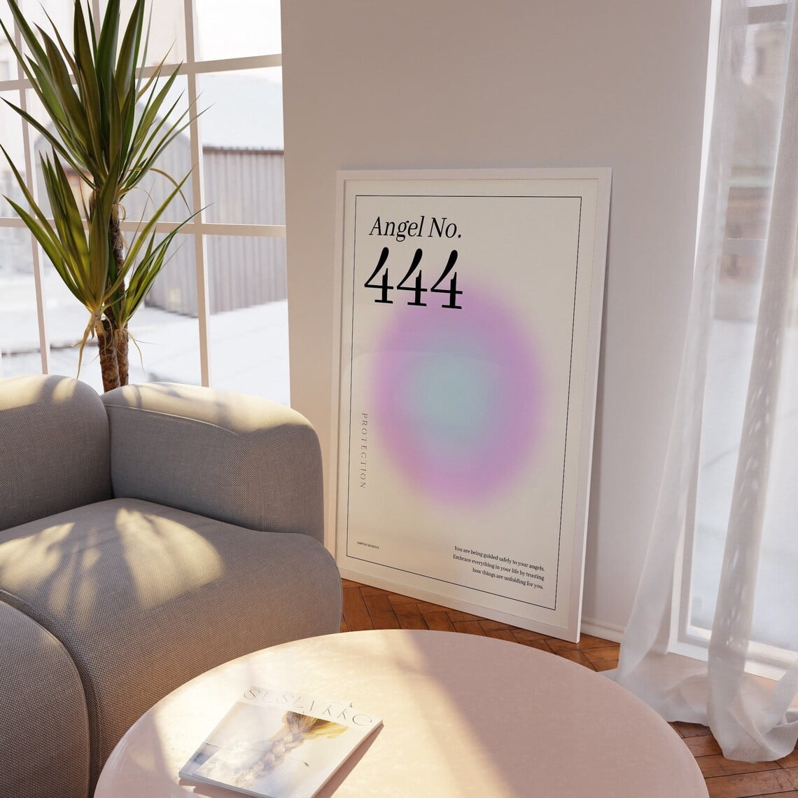 Angel Number 333 Aura Poster, Aura Print, Gradient Poster, Trendy Wall ...
