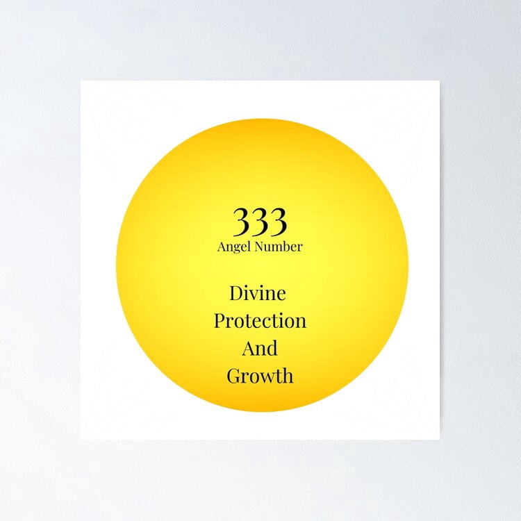 Angel Number 333: Divine Protection and Growth UNFRAMED Poster, 18x24 ...