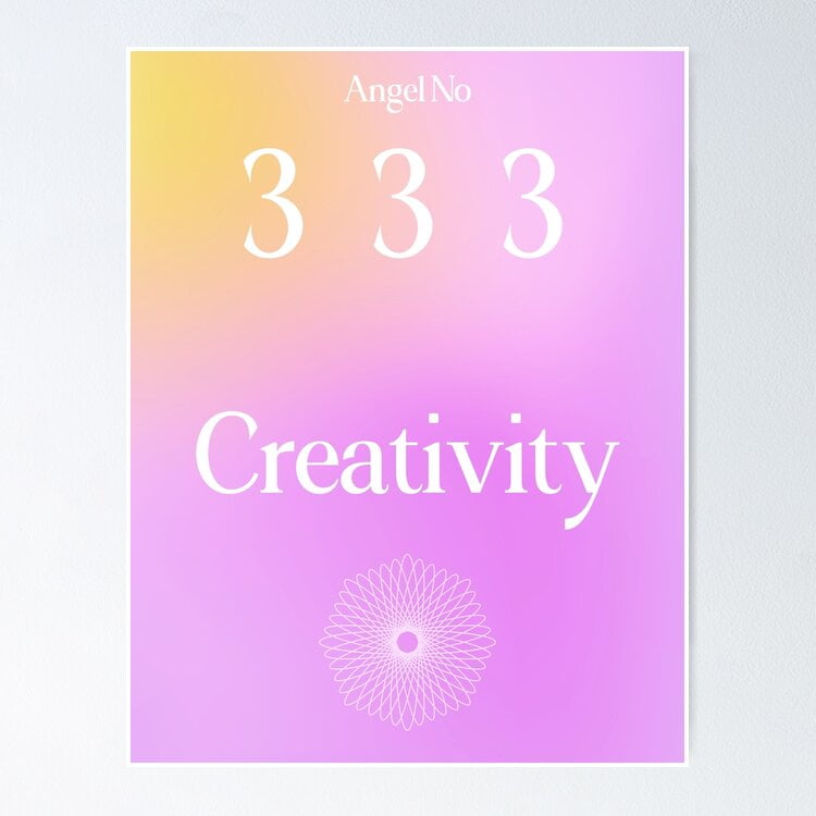 Angel Number 333 Gradient Aura Energy Spiritual Manifestation Wall Art ...