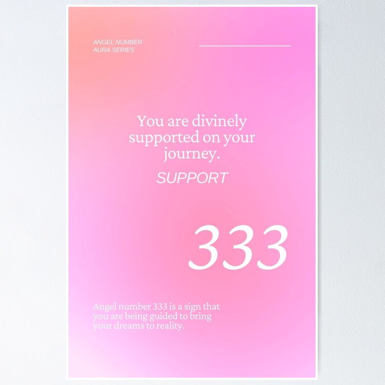 Angel Number 333 Pink Aura UNFRAMED Poster, 12x18 - Walmart.com
