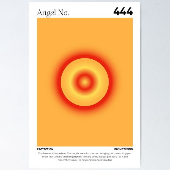 Angel Number 444 Aesthetic Aura Gradient UNFRAMED Poster, 12x18 - Walmart.com
