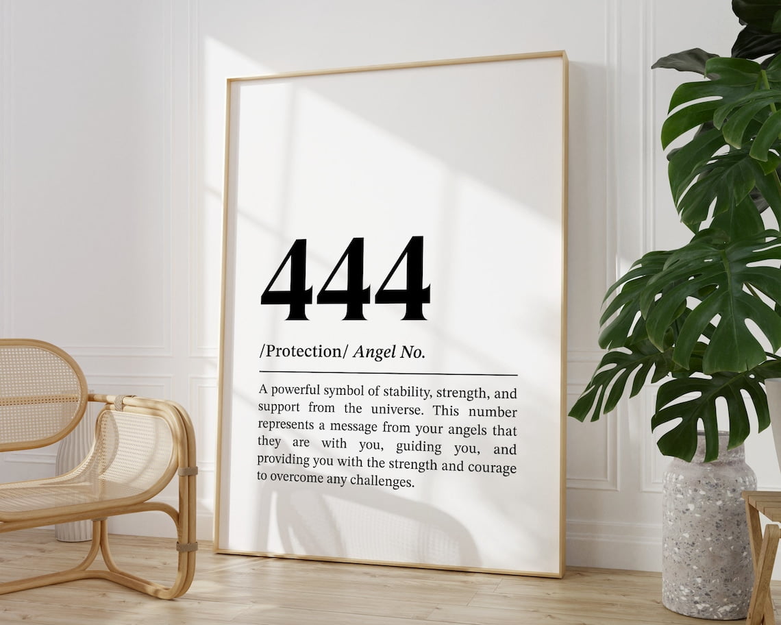 Angel Number 444 Print, Spiritual Wall Art Home Decor #1420, Unframed ...