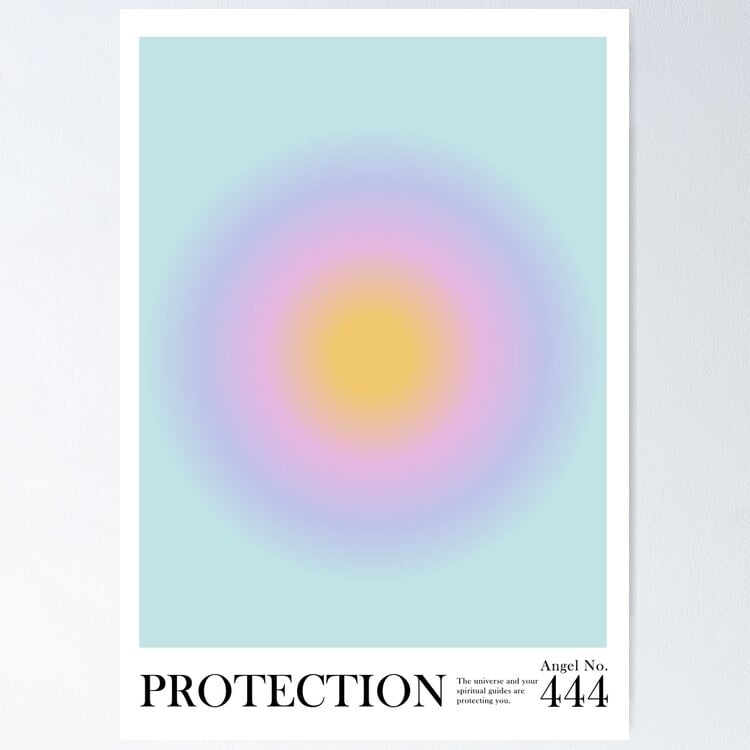 Angel Number 444 - Protection. Gradient. UNFRAMED Poster, 16x24 ...