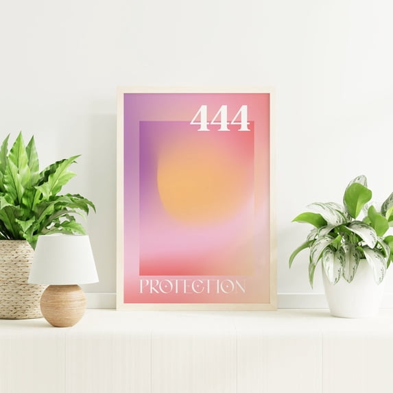 Angel Number 444 Protection Poster Spiritual Manifestation Gradient ...