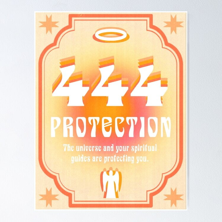 Angel Number 444 - orange UNFRAMED Poster, 24x36 - Walmart.com