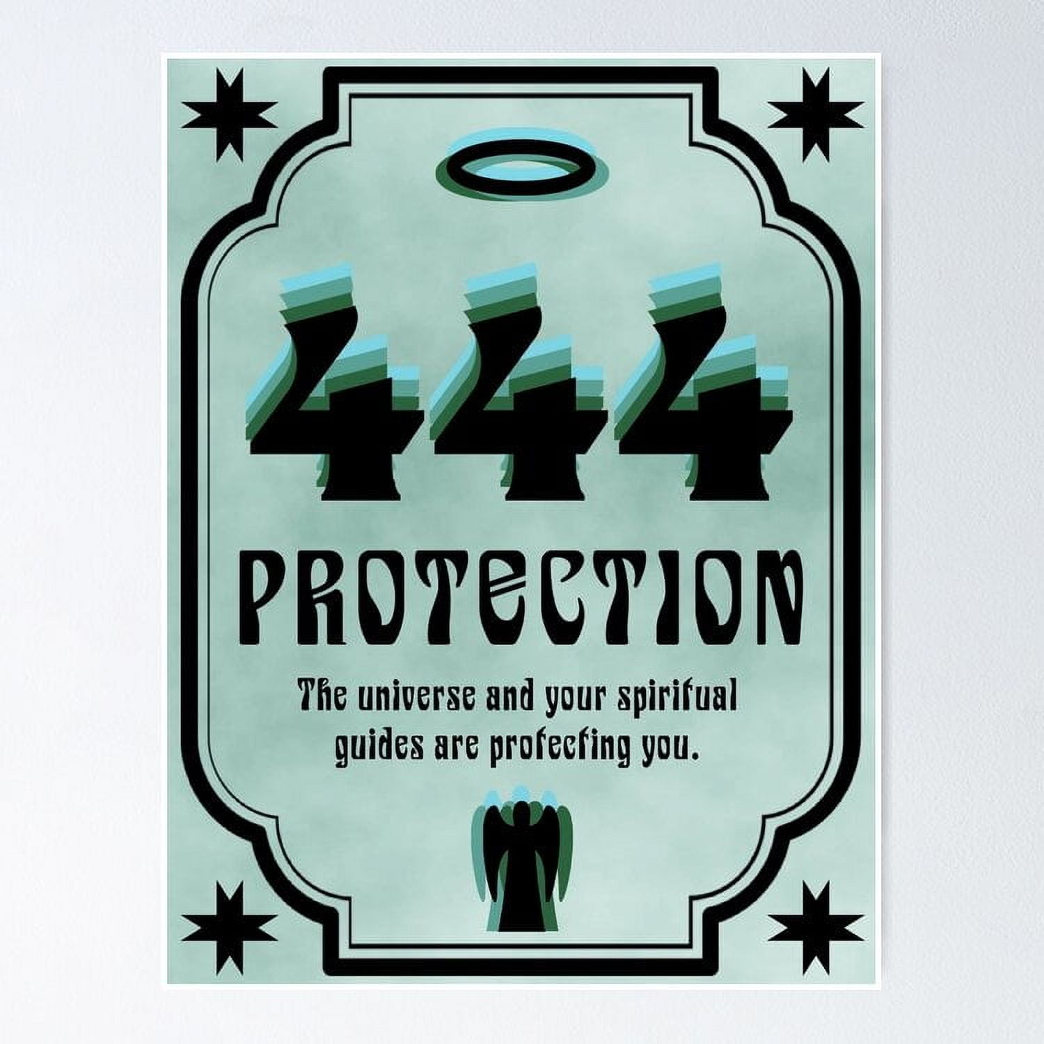 Angel Number 444 - teal Poster - KIRA.1069, UNFRAMED-18x24 - Walmart.com