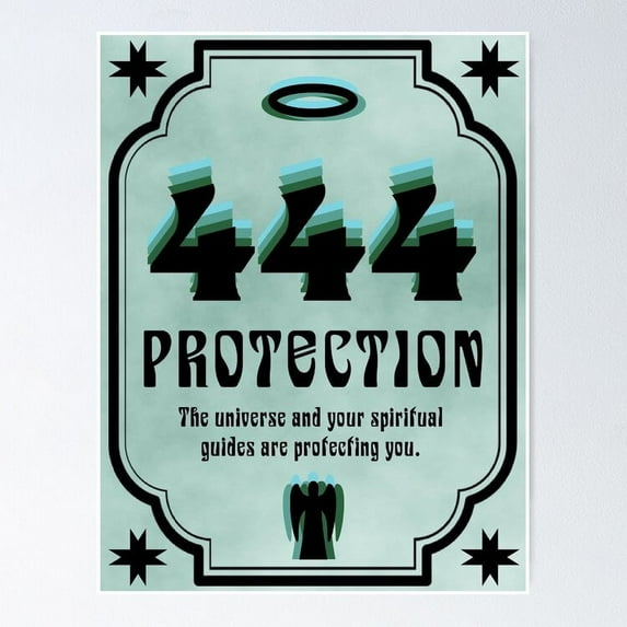 Angel Number 444 - teal UNFRAMED Poster, 24x36 - Walmart.com