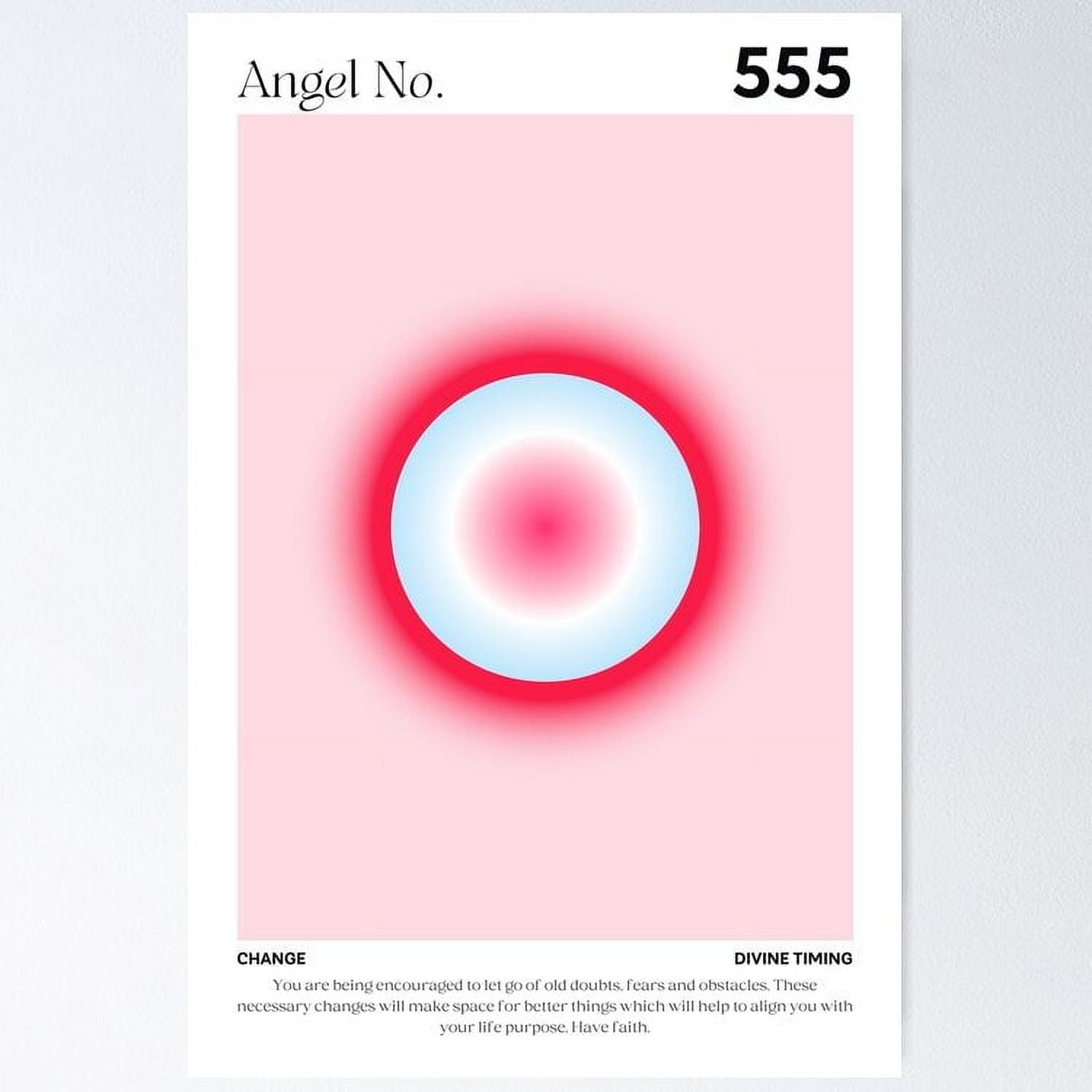 Angel Number 555 Aesthetic Aura Gradient UNFRAMED Poster, 8x12 ...