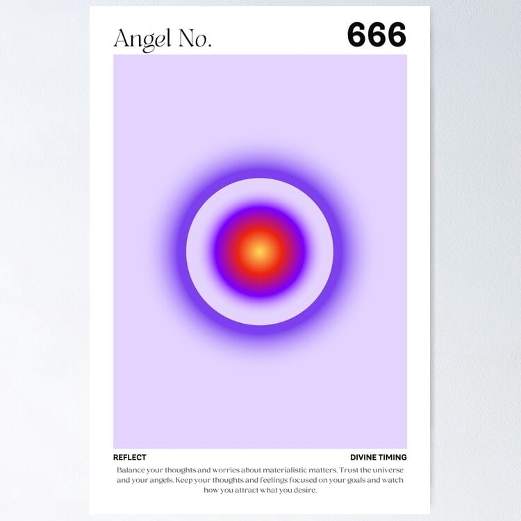 Angel Number 666 Aesthetic Aura Gradient UNFRAMED Poster, 24x36 ...