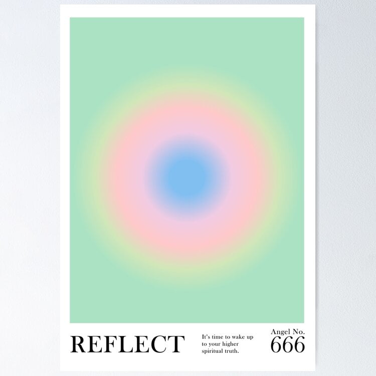 Angel Number 666 - Reflect. Gradient. UNFRAMED Poster, 12x18 - Walmart.com