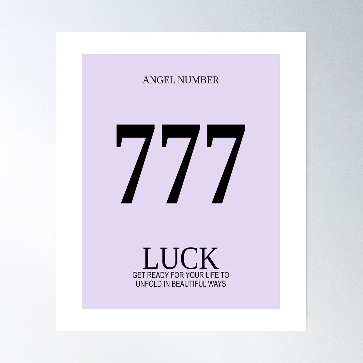 Angel Number 777 - Luck - Divine Inspiration Poster Wall Art, Modern ...