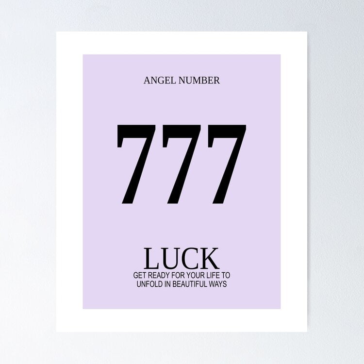 Angel Number 777 - Luck - Divine Inspiration UNFRAMED Poster, 24x36 ...