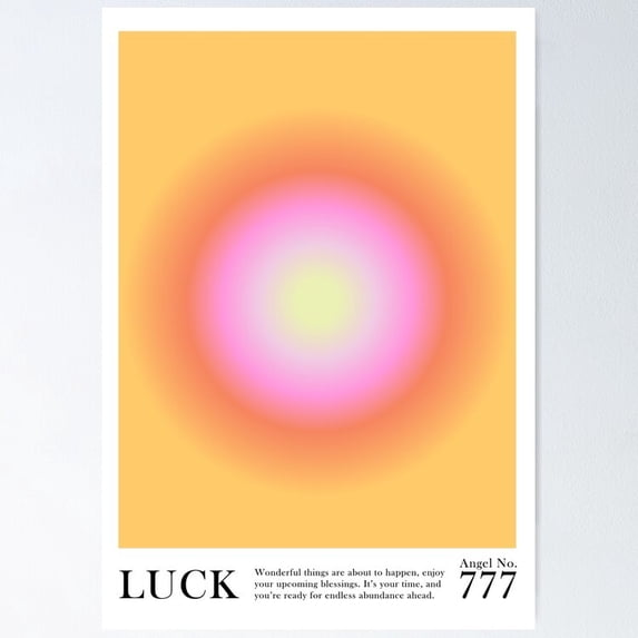 Angel Number 777 - Luck. Gradient. UNFRAMED Poster, 12x18 - Walmart.com