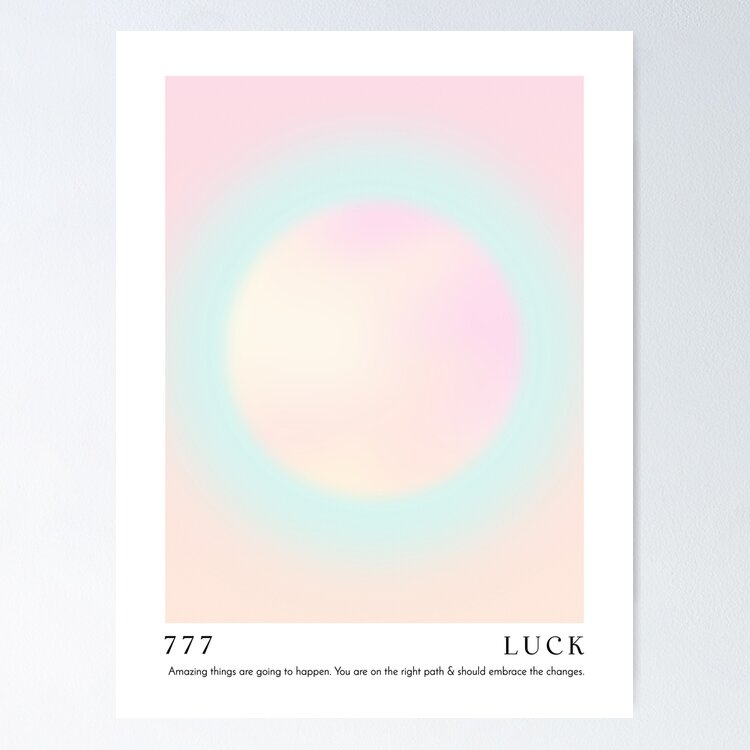 Angel Number 777 - Luck - Pastel Aura Gradient UNFRAMED Poster, 16x24 ...