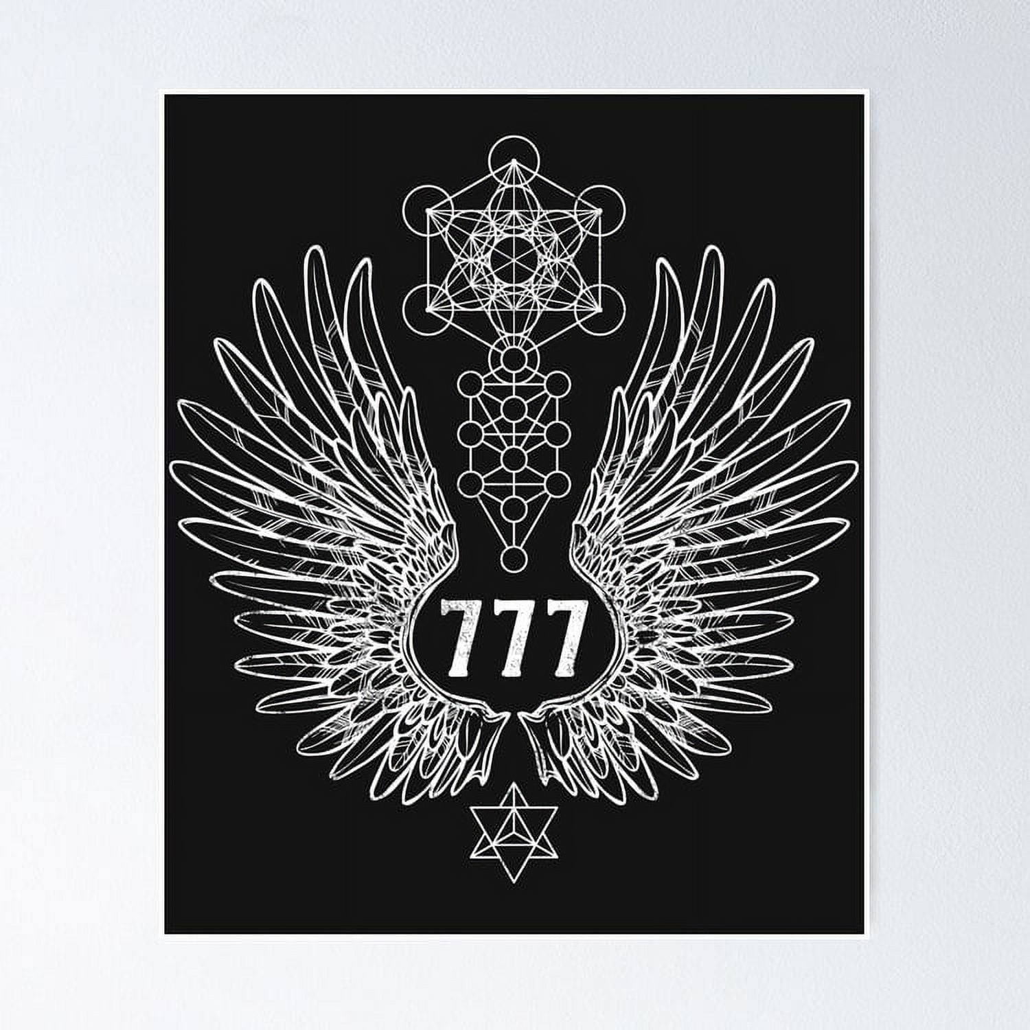 Angel Number 777 Sacred Geometry Poster- Unframed Poster | Wall Art ...