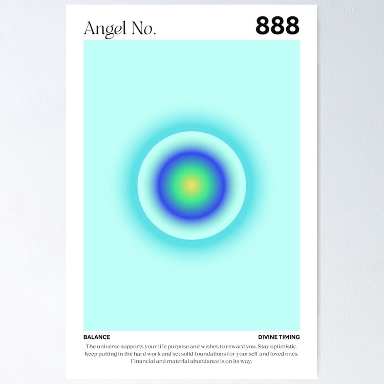 Angel Number 888 Aesthetic Aura Gradient UNFRAMED Poster, 16x24 ...