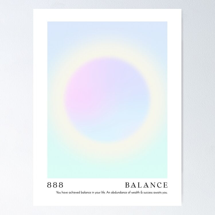 Angel Number 888 - Balance - Pastel Aura Gradient UNFRAMED Poster, 8x12 - Walmart.com