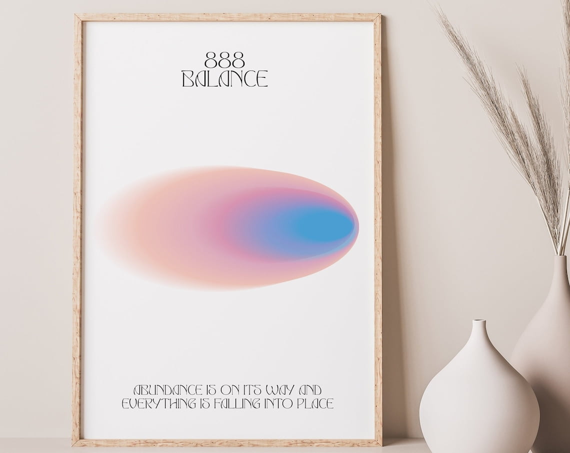 Angel Number 888 Gradient Print - Aura Energy Gradient, Balance ...