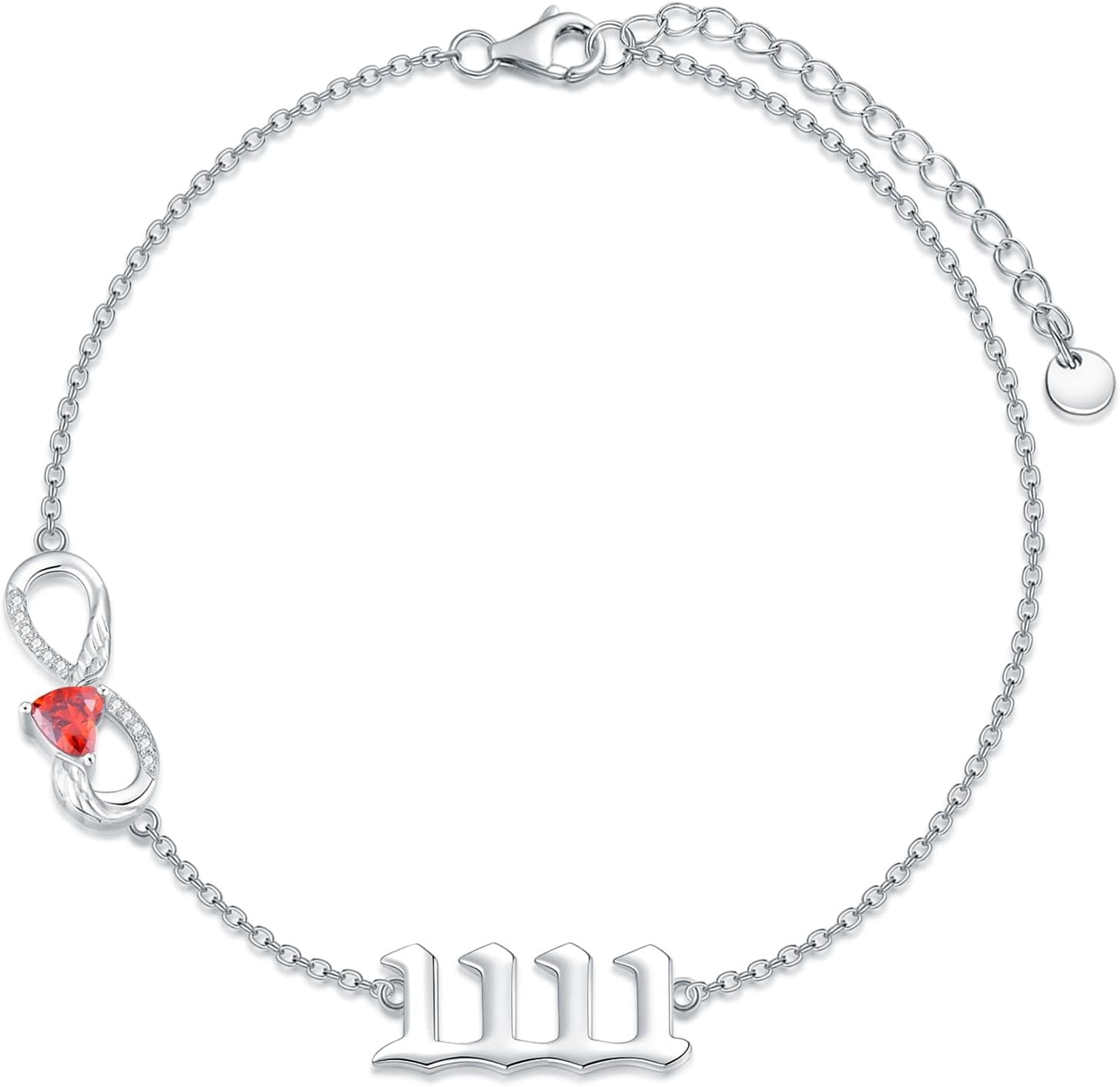 Angel Number Bracelet Anklets for Women 925 Sterling Silver Infinity ...