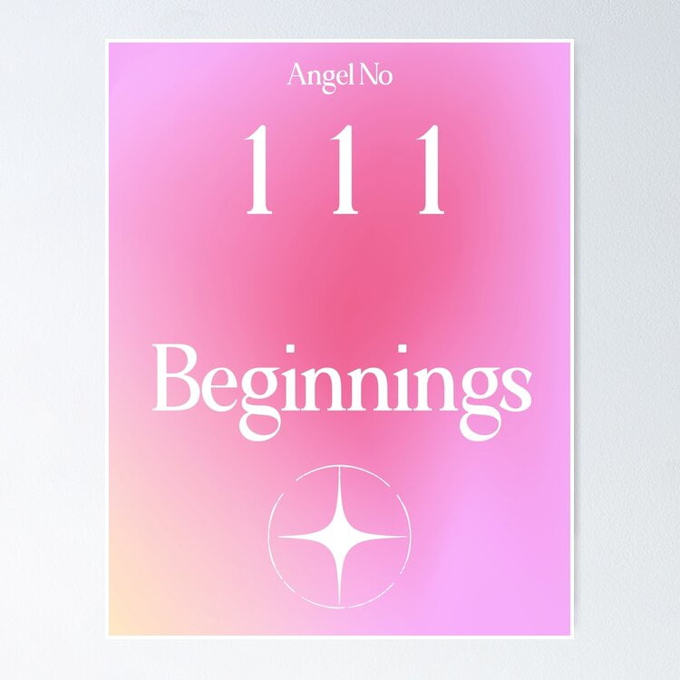 Angel Number Gradient Aura Energy Spiritual, Manifestation Wall Art ...