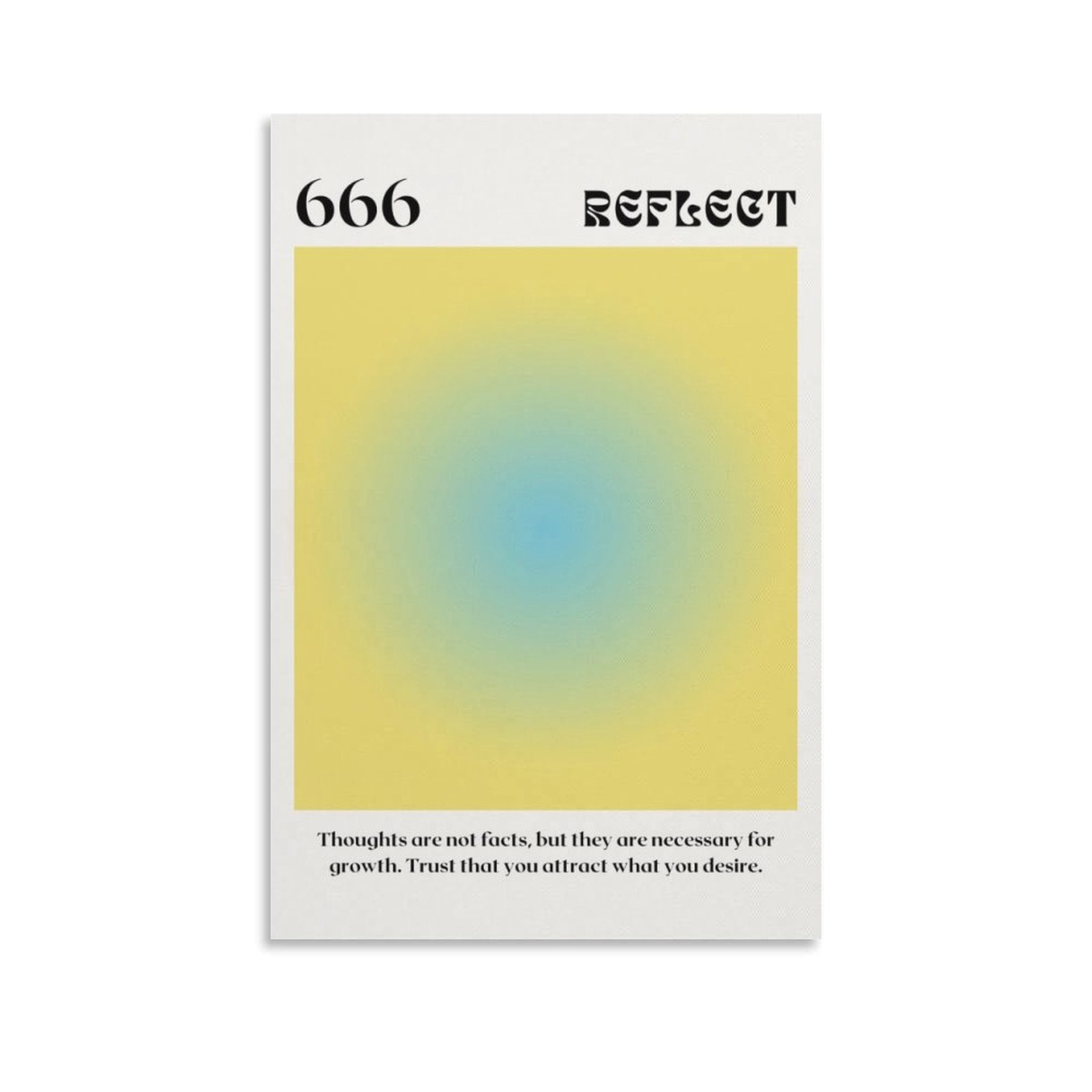 Angel Number Gradient Halo 666 Spiritual Poster Picture Print Canvas Poster Wall Paint Art ...