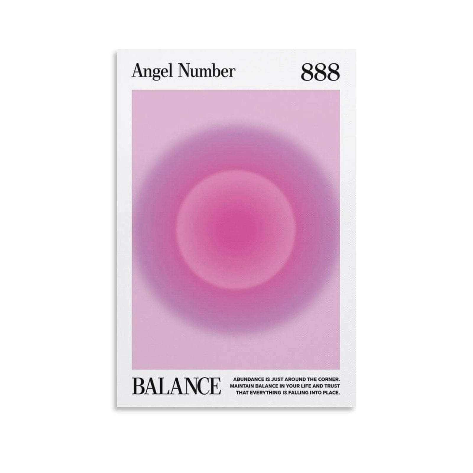 Angel Number Halo Poster Aesthetic Gradient Angel Number 888 Poster (8 ...