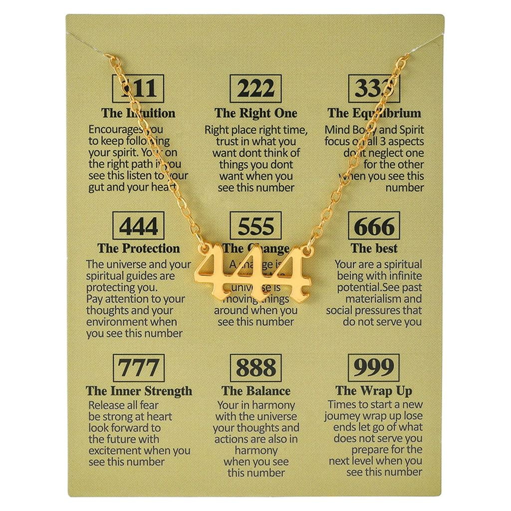 Angel Number Necklace 111 222 333 444 555 666 777 888 999 Gold Necklace - Walmart.com