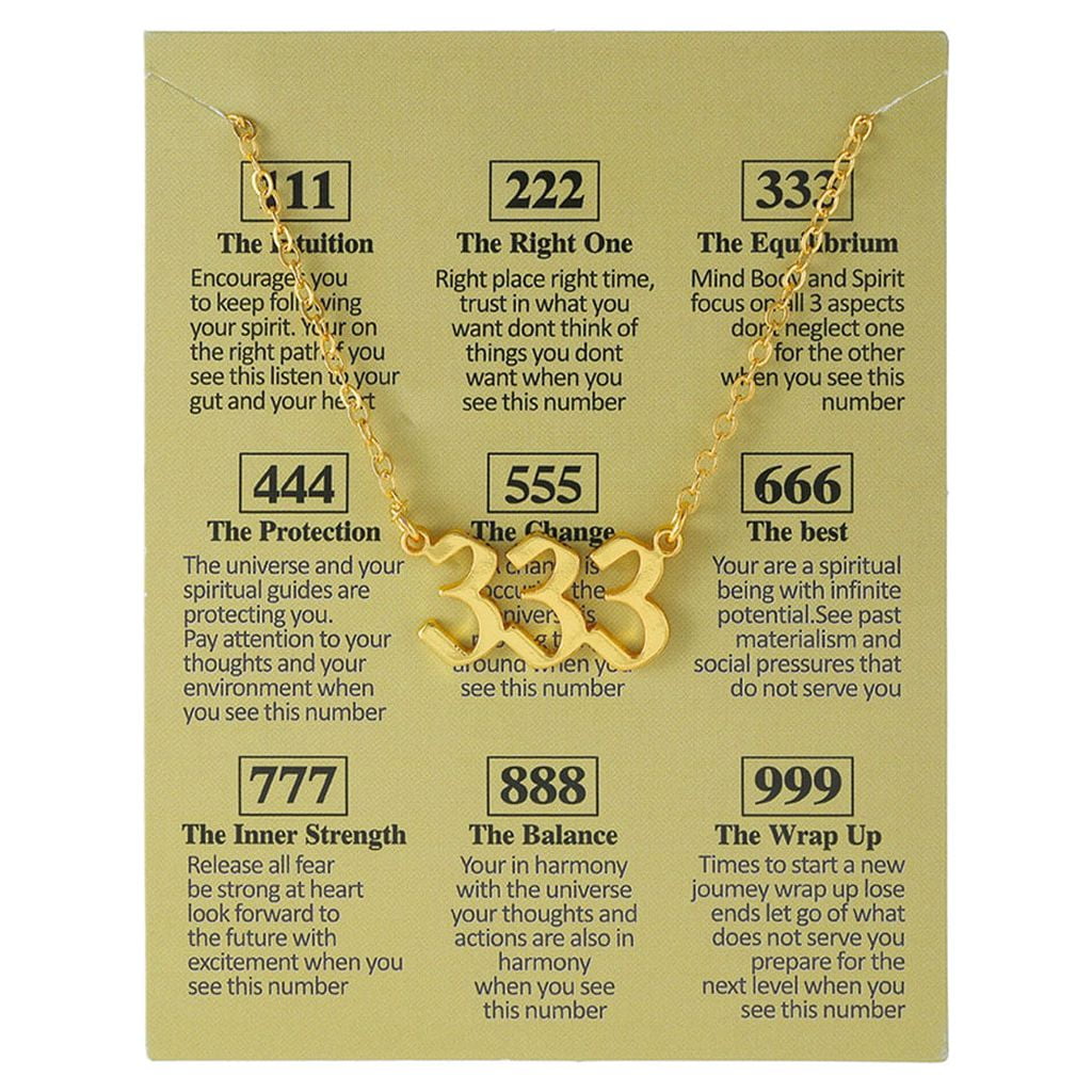 Angel Number Necklace 111 222 333 444 555 666 777 888 999 Stainless ...