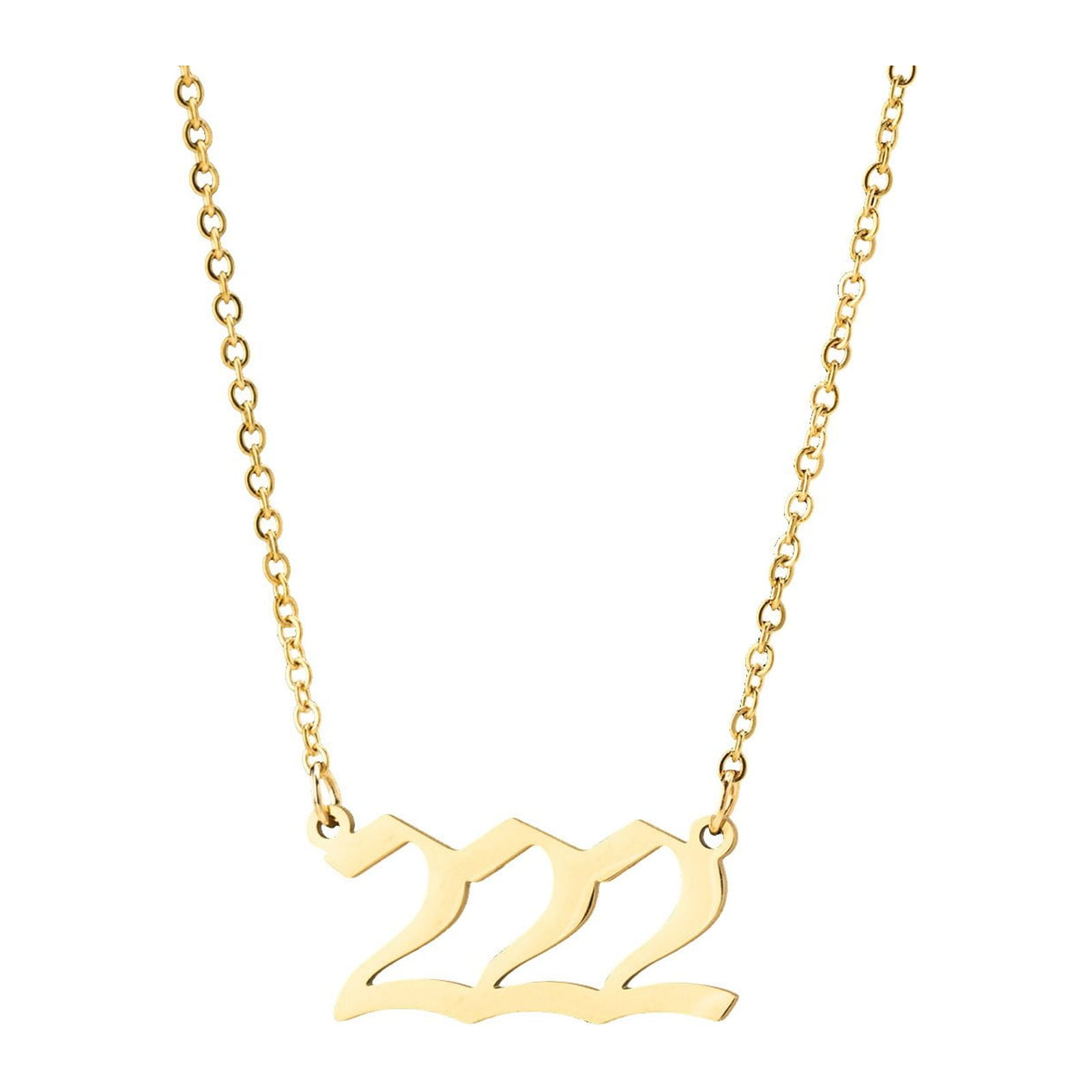 Angel Number Necklace, Gaqring Gold Silver Plated Stainless Steel ...