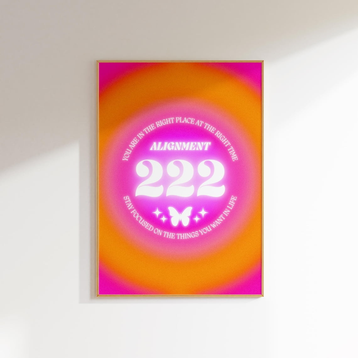 Angel Number Poster Dorm Decor For College Girls, Pink Preppy Wall Art ...