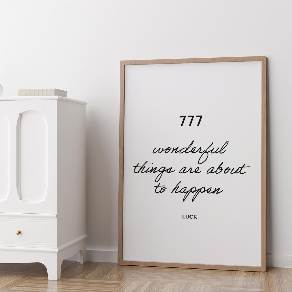 Angel Number Print, Lucky Girl Spiritual Wall Art Home Decor UNFRAMED ...