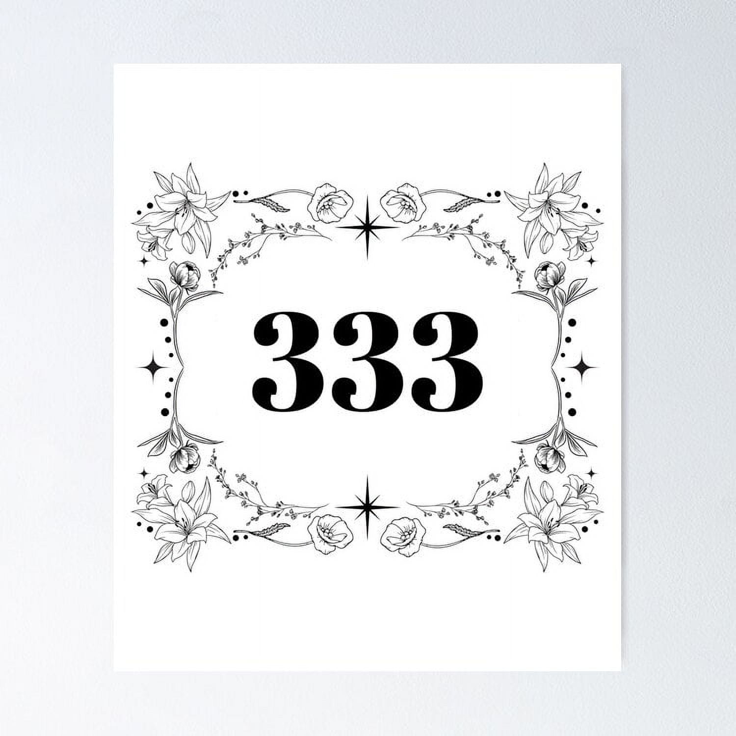 Angel Numbers 333 Floral Poster- Unframed Poster | Wall Art | Perfect ...